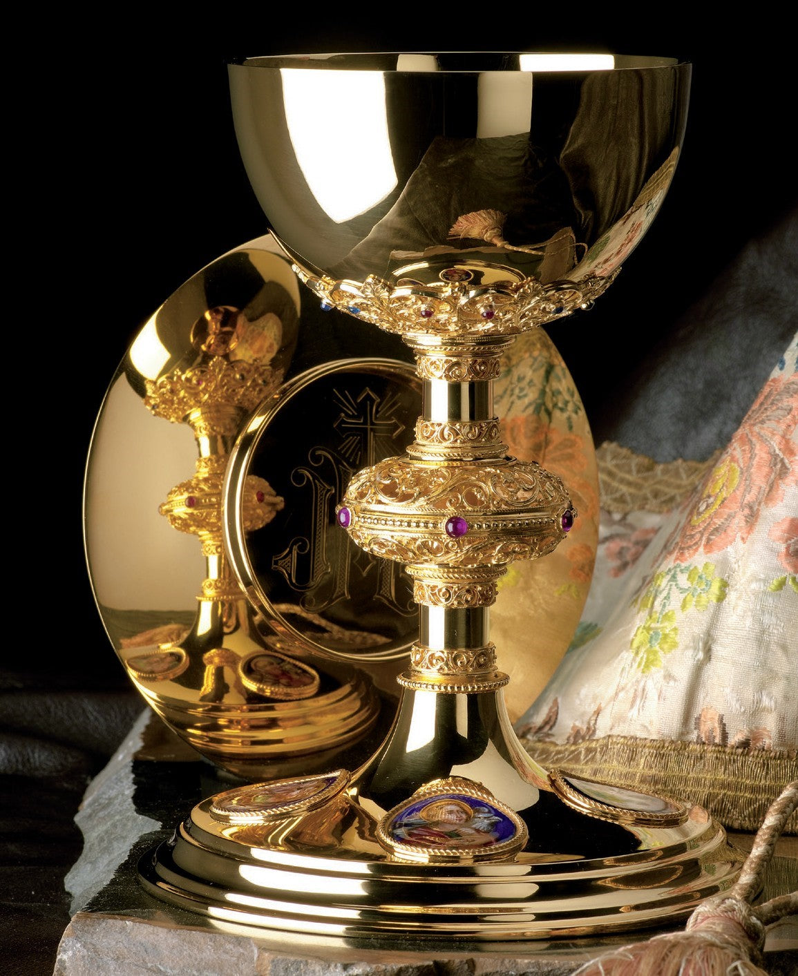 Chalice with Filigree Stem and Paten - Gold Finish — Matthew F. Sheehan