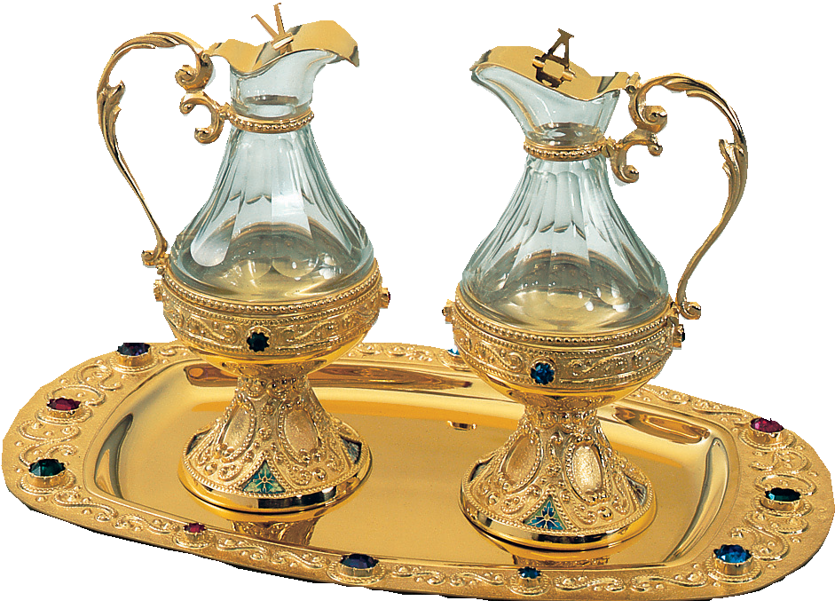 St. Remy Cruet Set With Genuine Gemstones - Gold Plated Cruet Set - 3 ...