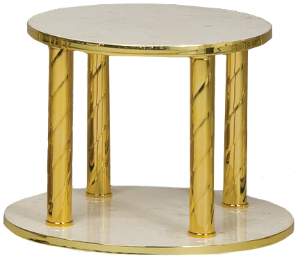 Thabor Table with Round Brass Shelves — Matthew F. Sheehan