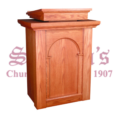 Pulpit with Two Inside Shelves – Northern Red Oak — Matthew F. Sheehan