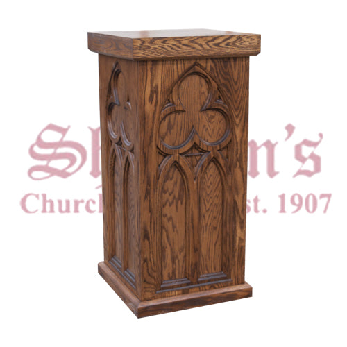 Carved Oak Statue Stand – 4 Finishes – 33 Inches High — Matthew F. Sheehan